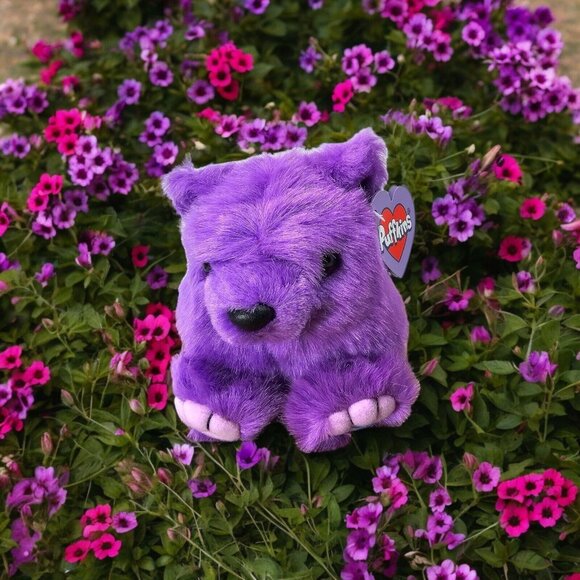 SWIBCO | Toys | Vtg 9s Puffkins Violet Purple Teddy Bear Plush Stuffed ...